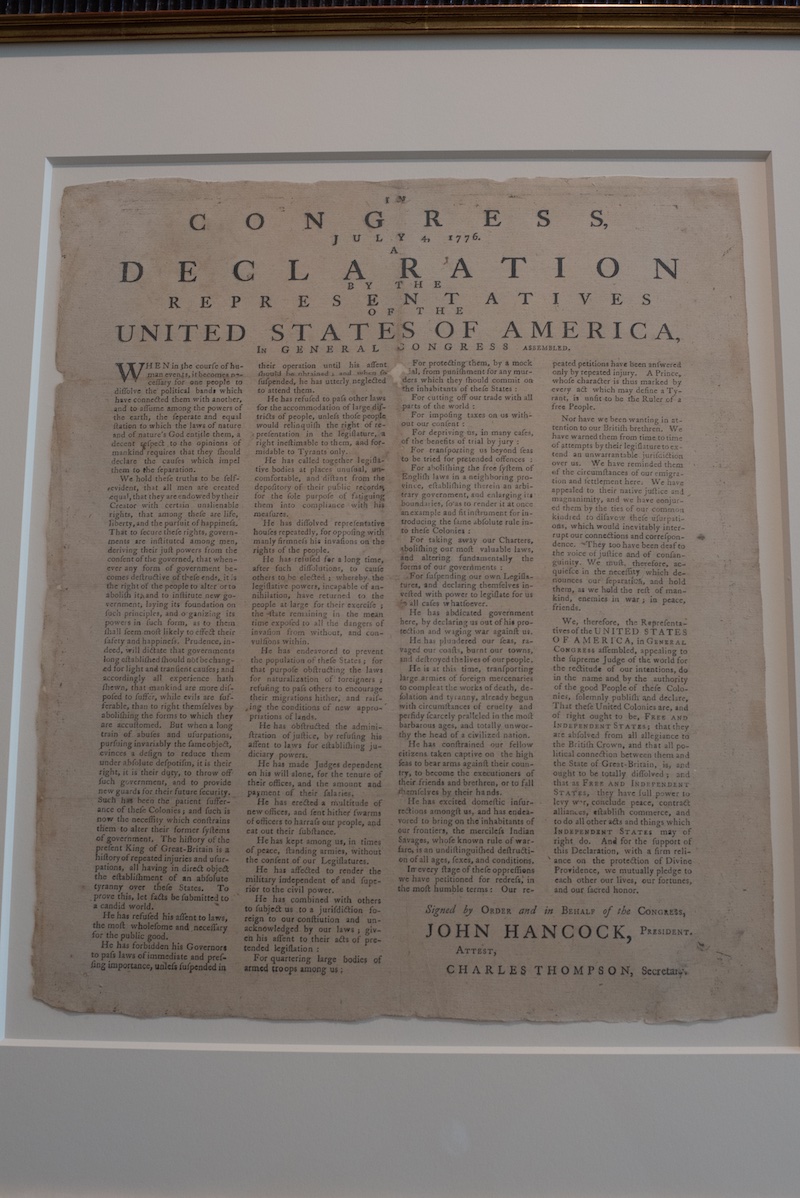 Libraries to Display Second Original Declaration of Independence From ...